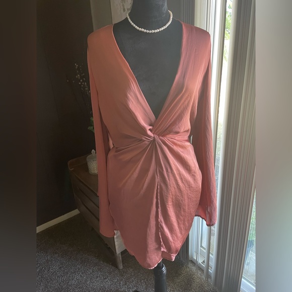 Fashion Nova | Dresses | Maybe Pink Bell Sleeve Mini Dress Fashion Nova ...